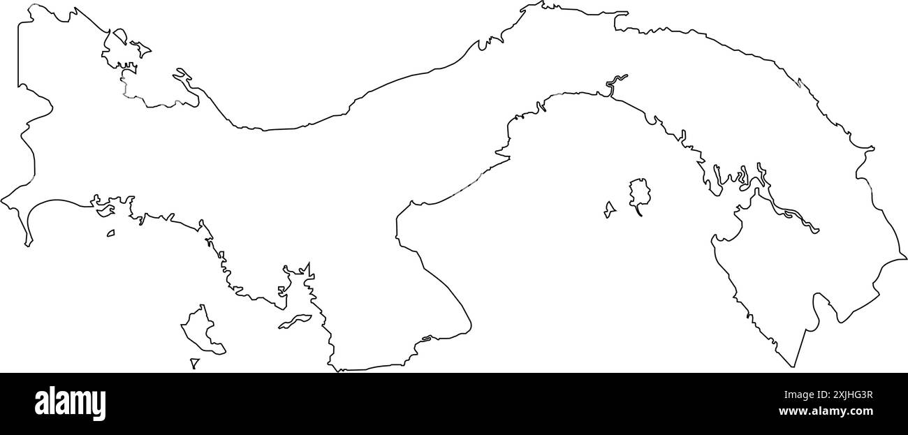 Panama sketch outline map Stock Vector Images - Alamy