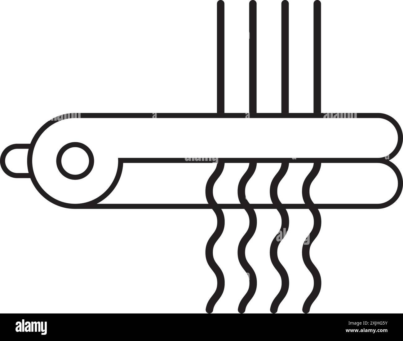 Woman hair straightener Stock Vector Images - Alamy