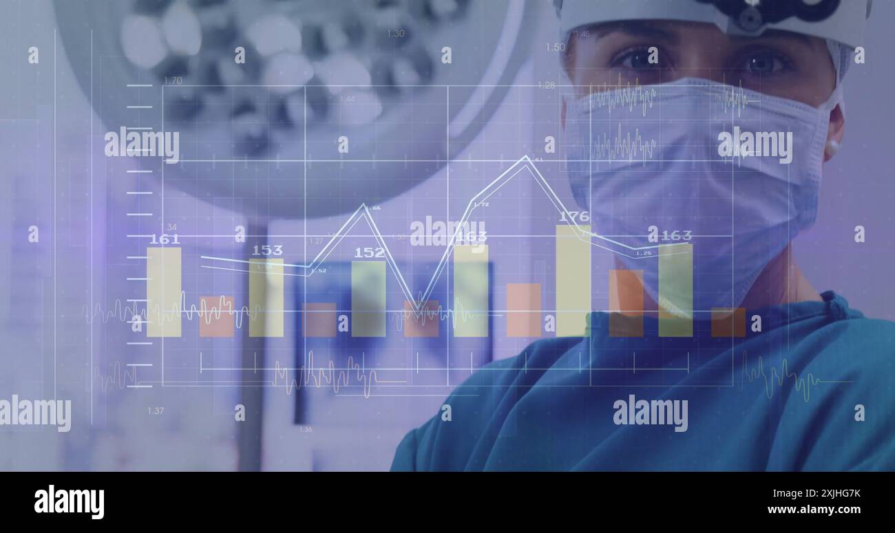 Image of data processing over caucasian male surgeon Stock Photo - Alamy