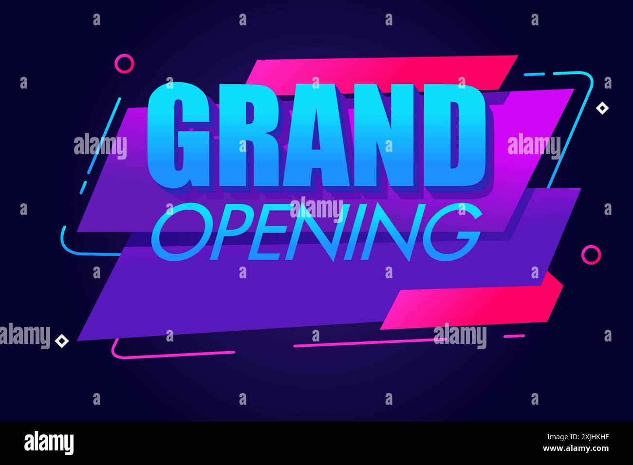 A vector illustration of Store Grand Opening Neon Sign Banner Template ...