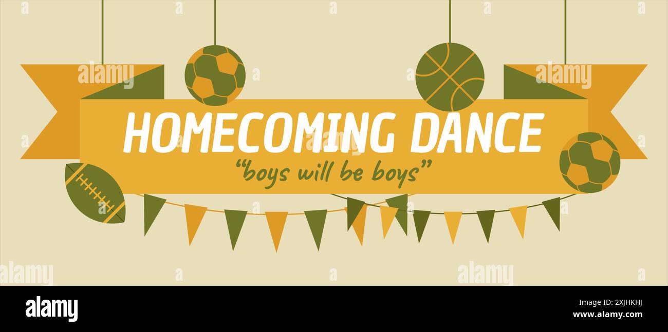 A vector illustration of Homecoming Dance Banner Template Stock Vector ...