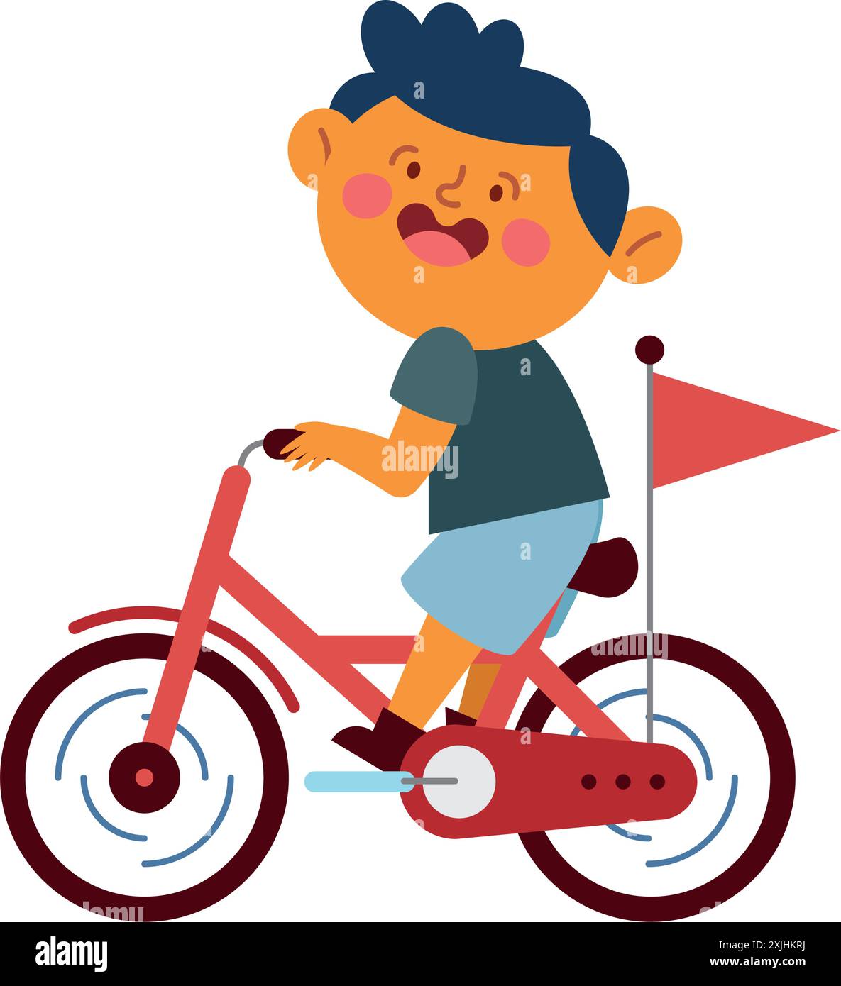 Flag child riding bike hi-res stock photography and images - Alamy