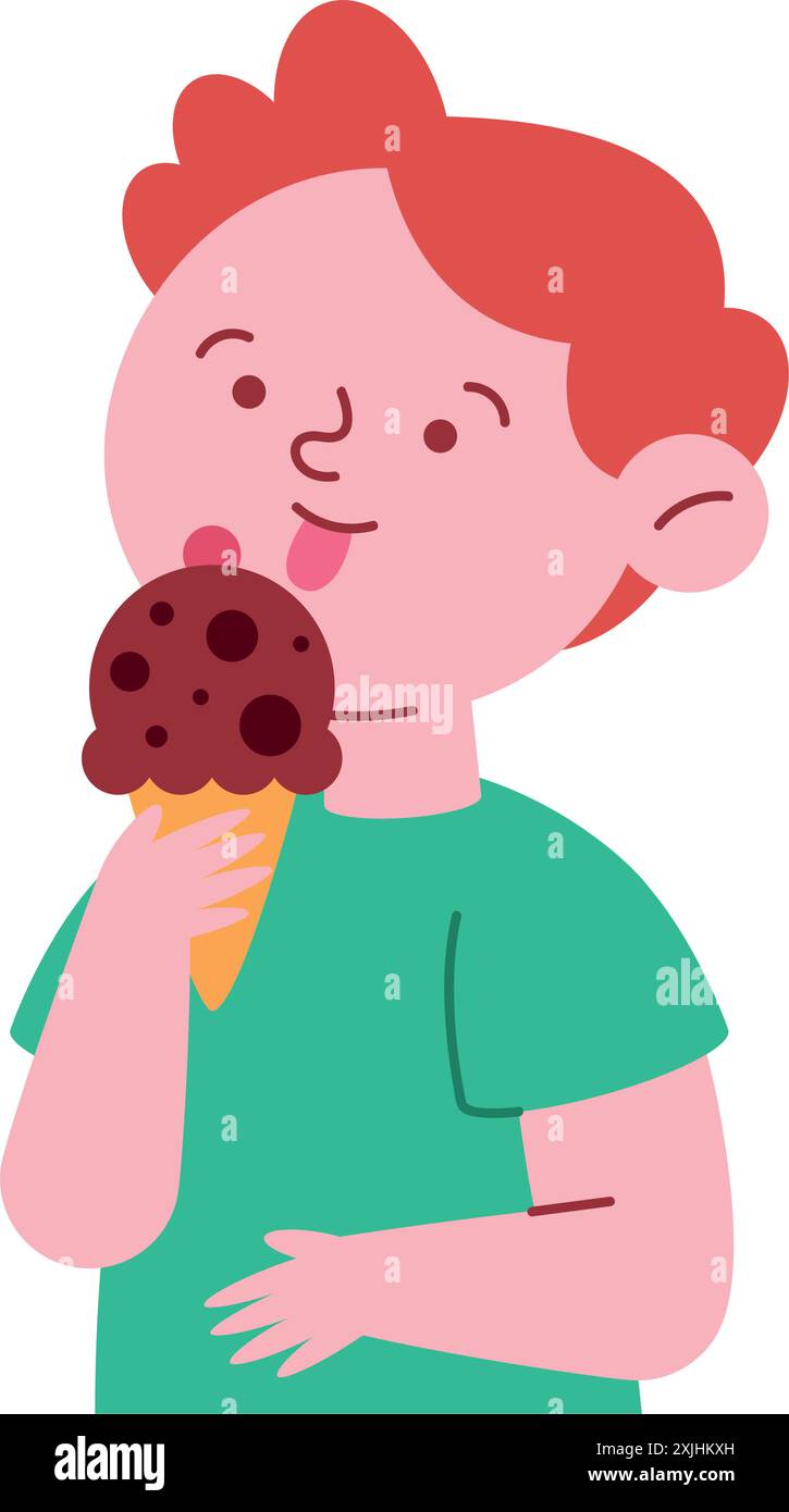 Happy kid boy chocolate Cut Out Stock Images & Pictures - Alamy