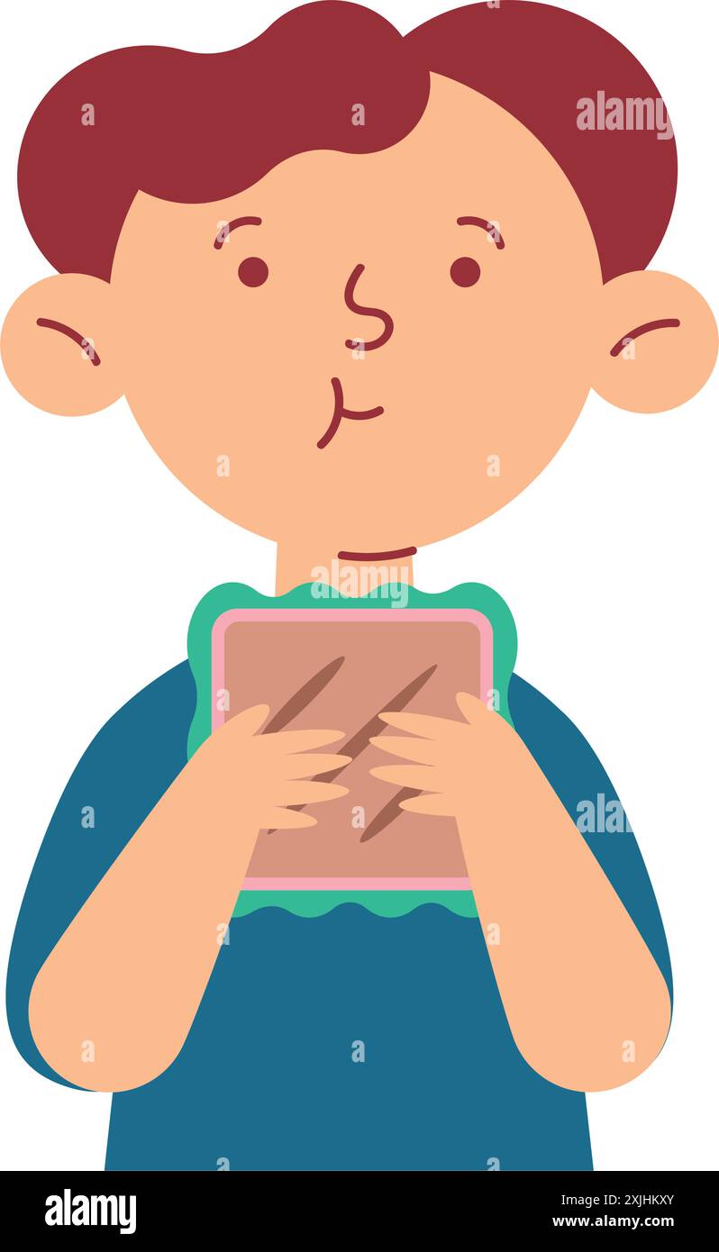 boy eating a sandwich cartoon Stock Vector Image & Art - Alamy