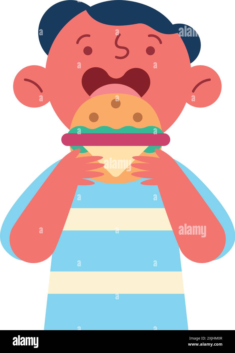 boy eating a burger cartoon Stock Vector Image & Art - Alamy
