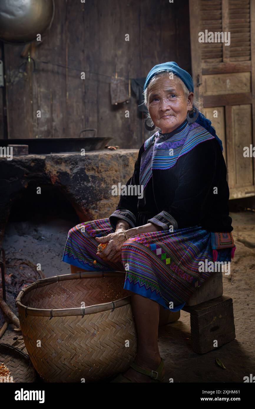 Flower Hmong woman in Bac Ha, Lao Cai Province, Vietnam Stock Photo - Alamy