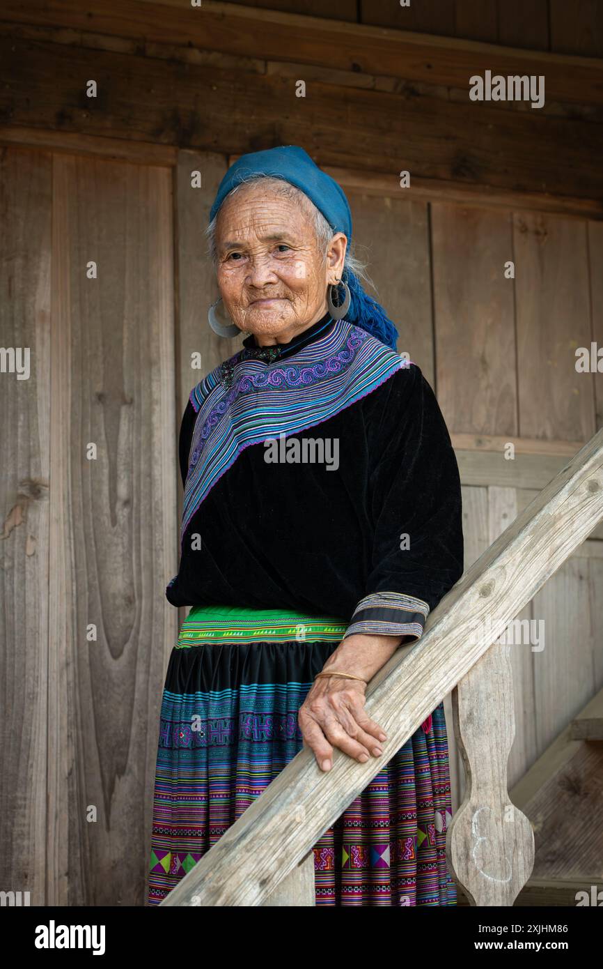 Flower Hmong woman in Bac Ha, Lao Cai Province, Vietnam Stock Photo - Alamy
