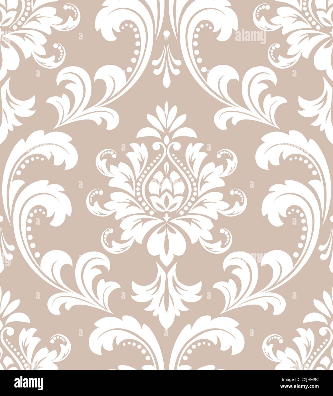 Vector damask seamless pattern background. Elegant luxury texture for wallpapers, backgrounds ...