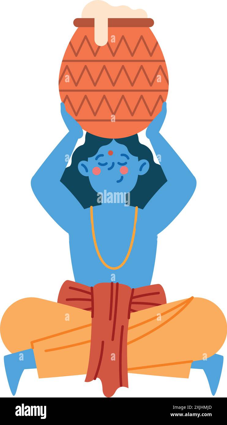 lord krishna with makhan cream for janmashtami Stock Vector Image & Art ...