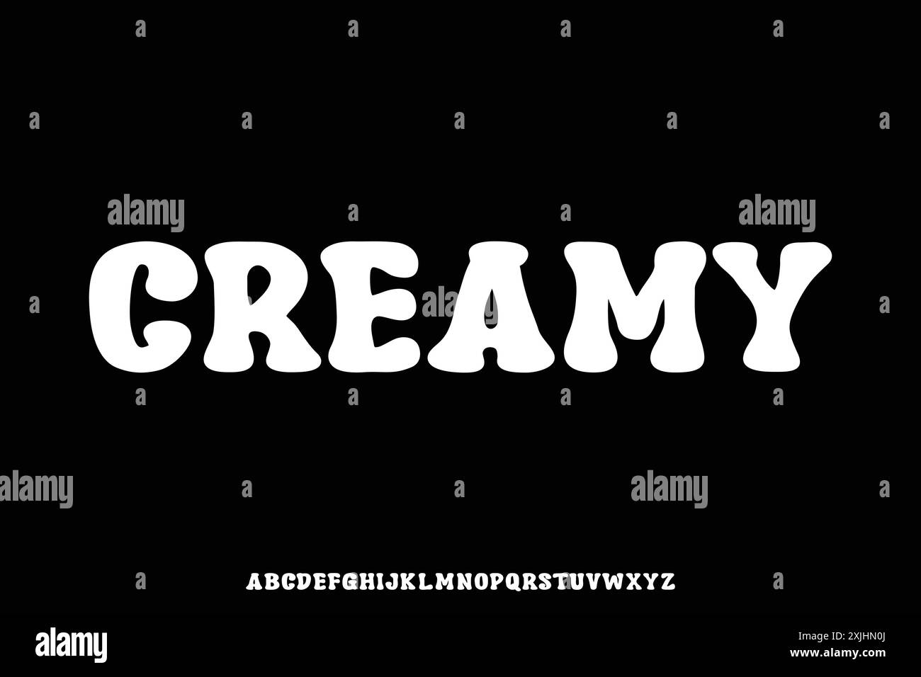 Cute chubby rounded retro style serif alphabet display font vector ...