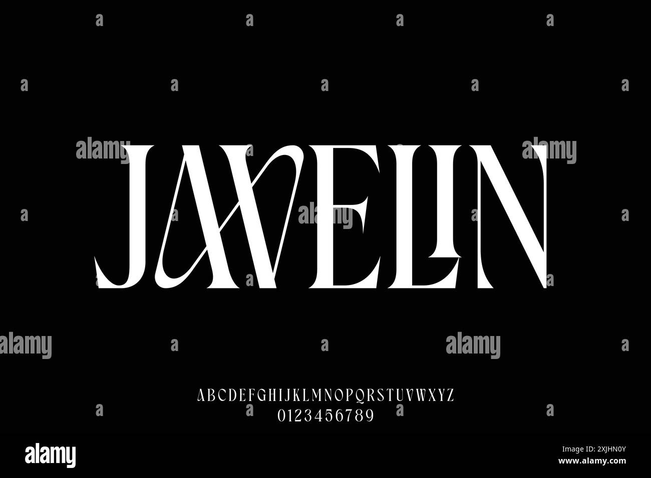 Elegant decorative serif alphabet ligature style display font vector ...