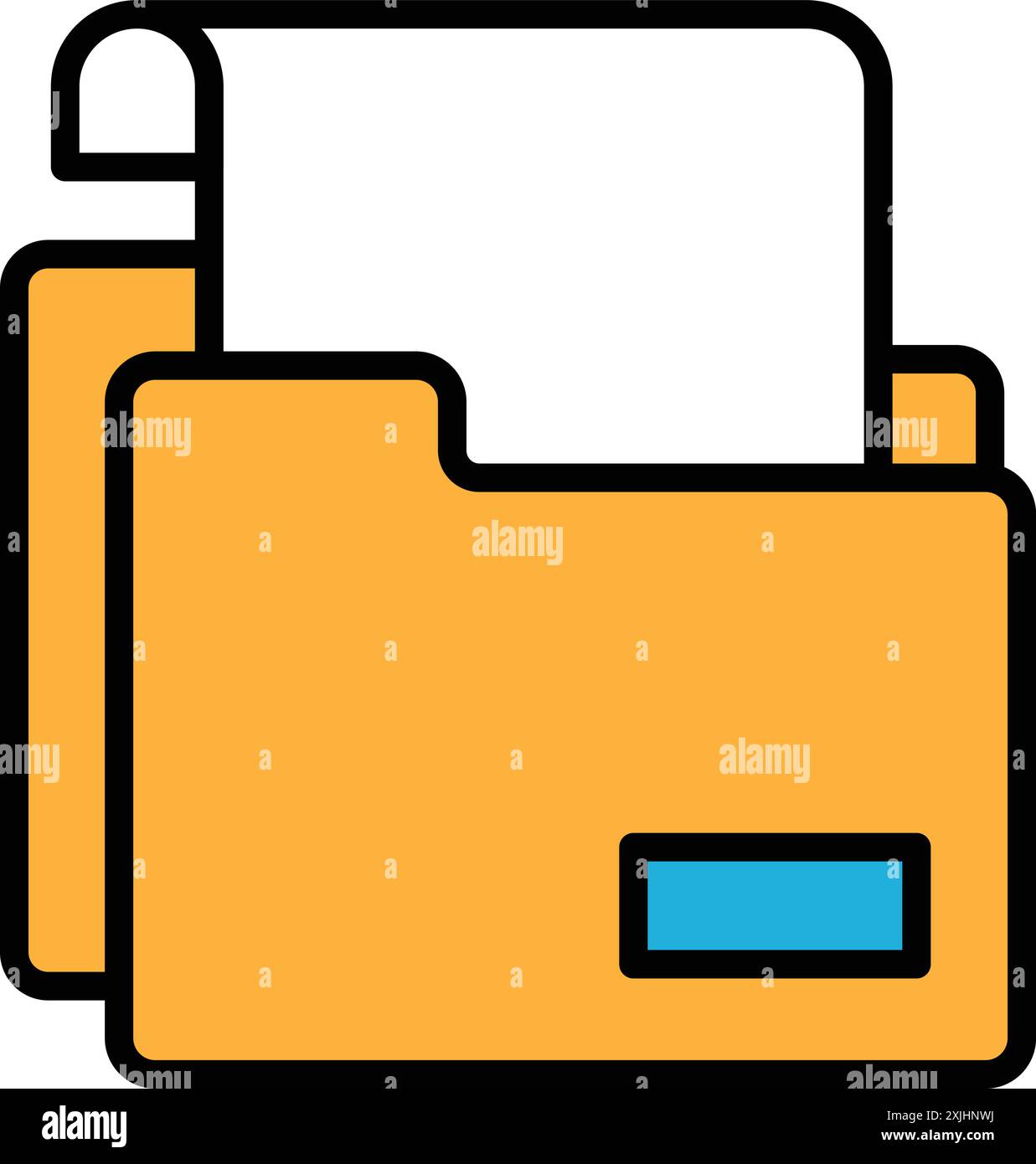 A folder with a white background and black border. The folder is open ...