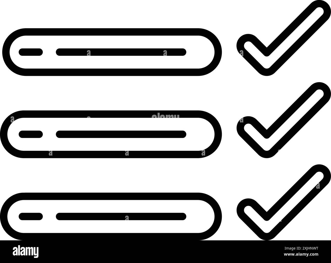 A series of check marks are arranged in a row, with the top row having ...