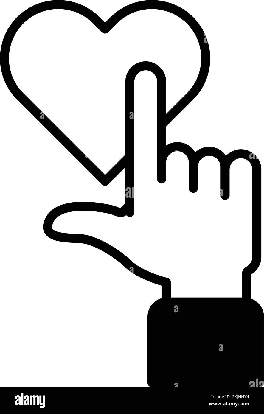 Black heart cursor click icon hi-res stock photography and images - Alamy