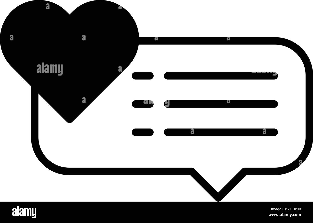 A heart is drawn above a box with lines and a message. The message ...
