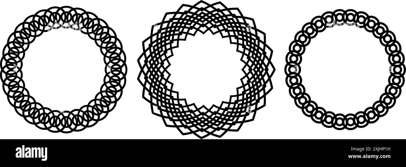 Circular braid motif Black and White Stock Photos & Images - Alamy