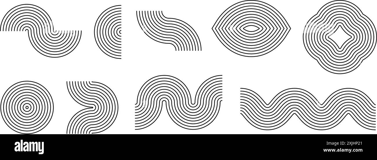 Abstract rainbow geometric figure Black and White Stock Photos & Images ...