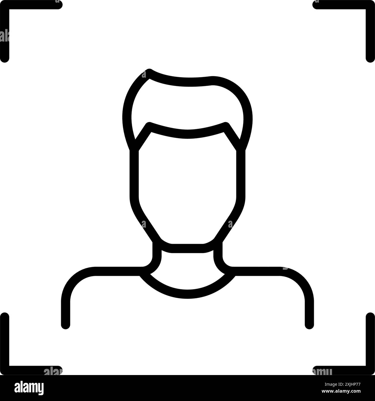 Biometric access. Facial recognition technology. Young man with short ... Biometric access. Facial recognition technology. Young man with short ...