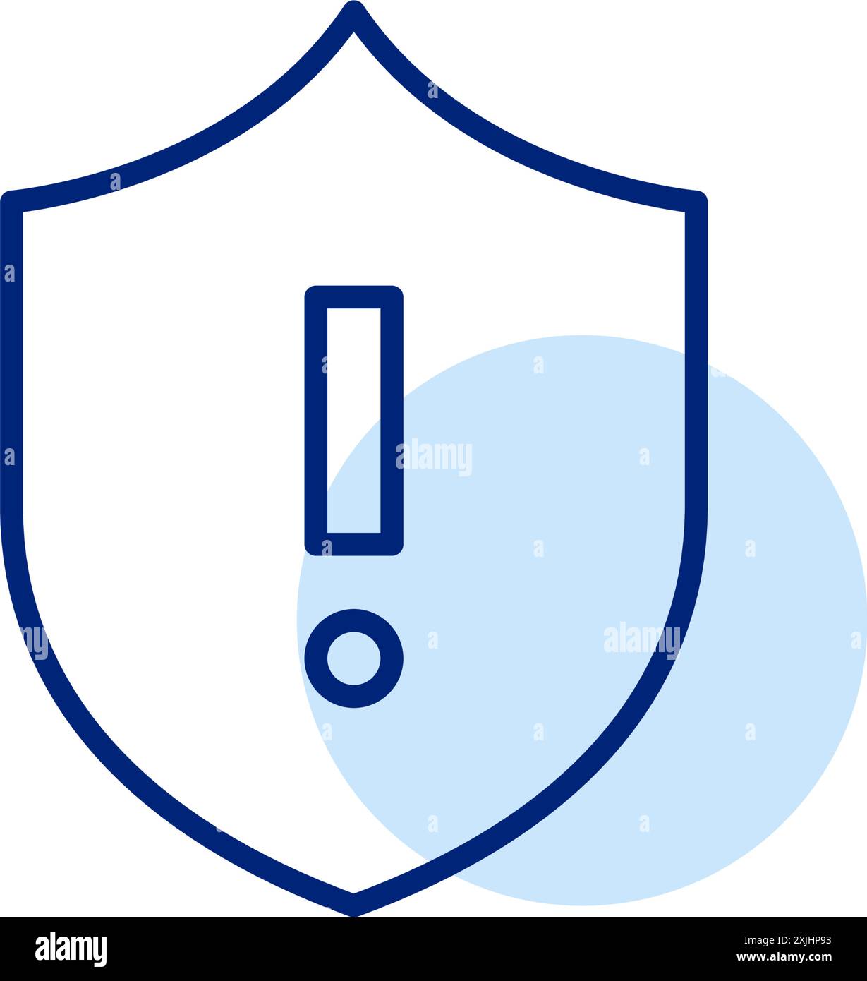 Shield and exclamation mark. Security warning and emergency alert ...
