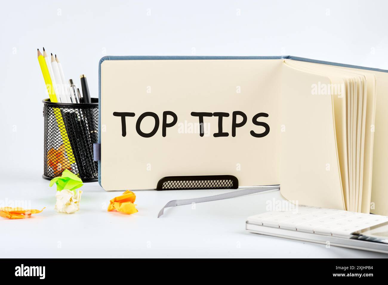 Conceptual symbol TOP TIPS. Copy space. Top tips words written in a ...