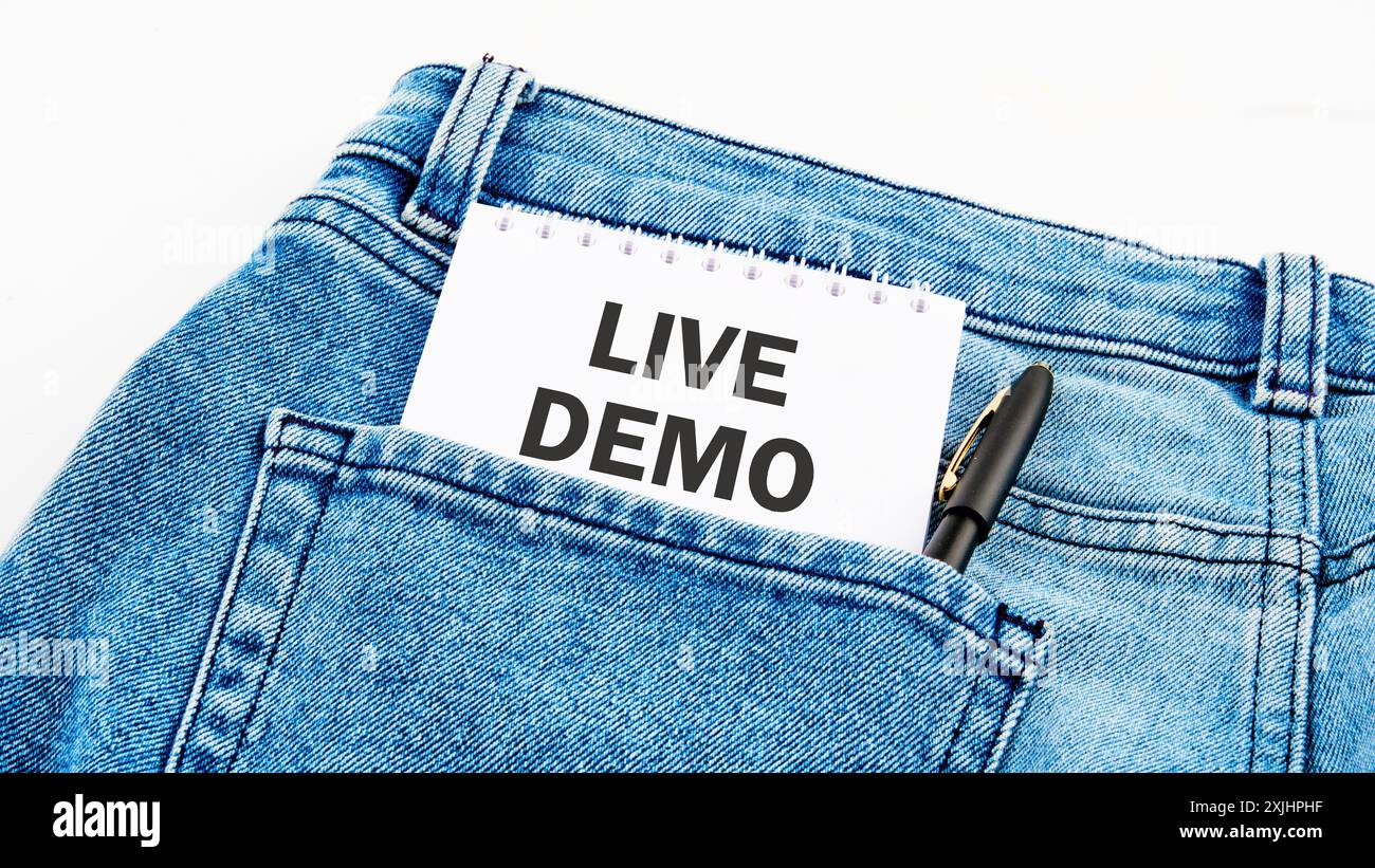 Copy space. Business and live demo concept. Live demo symbol on a ...