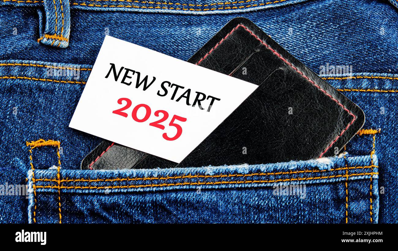 New Start 2025 symbol. Concept words New Start 2025 on a business card ...