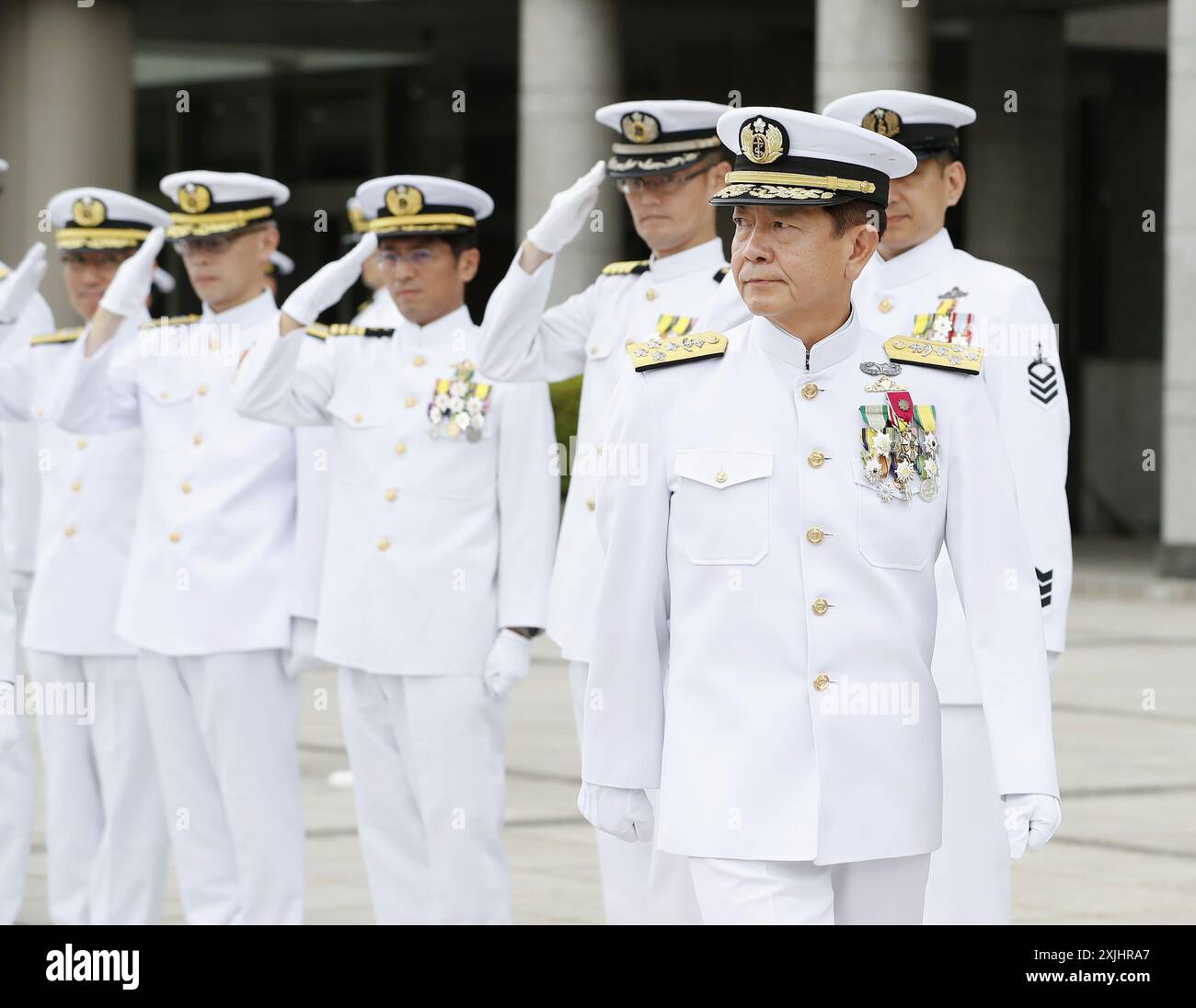 New Japan Maritime Self-Defense Force chief of staff Adm. Akira Saito ...