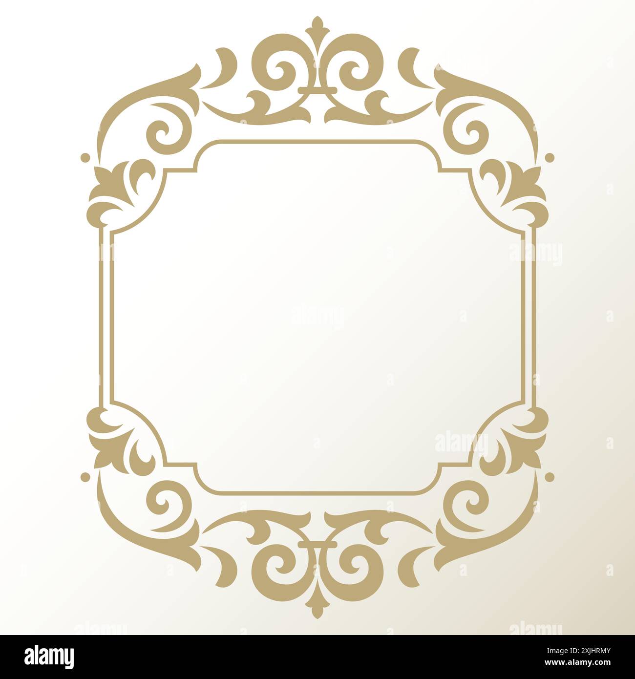 Vintage gold frame on the white background. Damascus antique vector ...