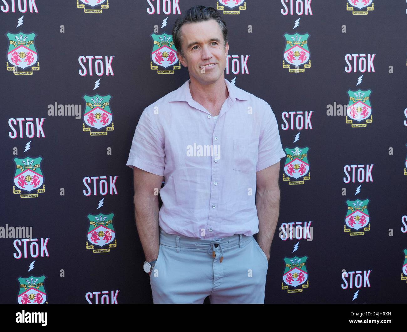 Rob McElhenney arrives at the Wrexham AFC's Wrex Coast Tour Kick-Off ...