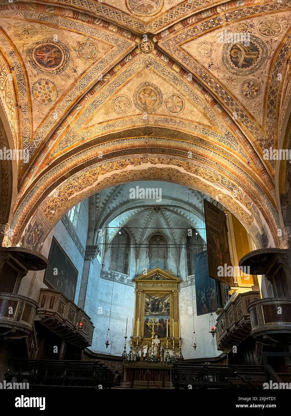 Inside view in Duomo Vecchio, The Old Cathedral, in Brescia city, Italy ...