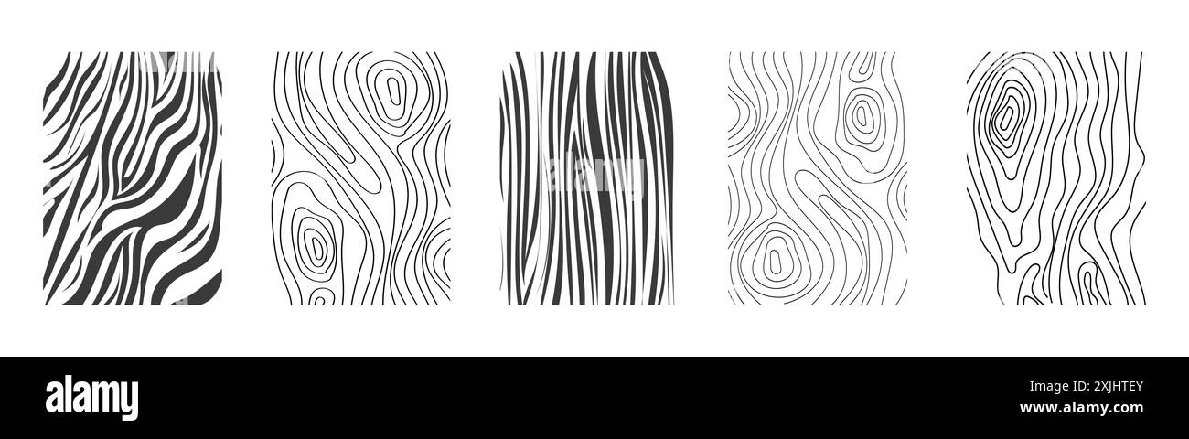 Wood texture material doodle hand drawn line. Tree trunk geometric ...