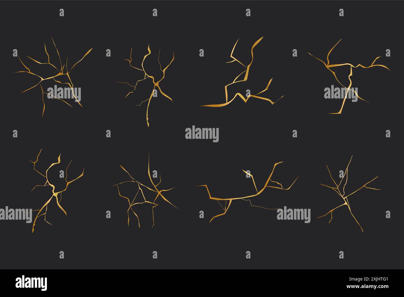 Kintsugi gold simple break lines, asian geaometric crackle. Surface ...