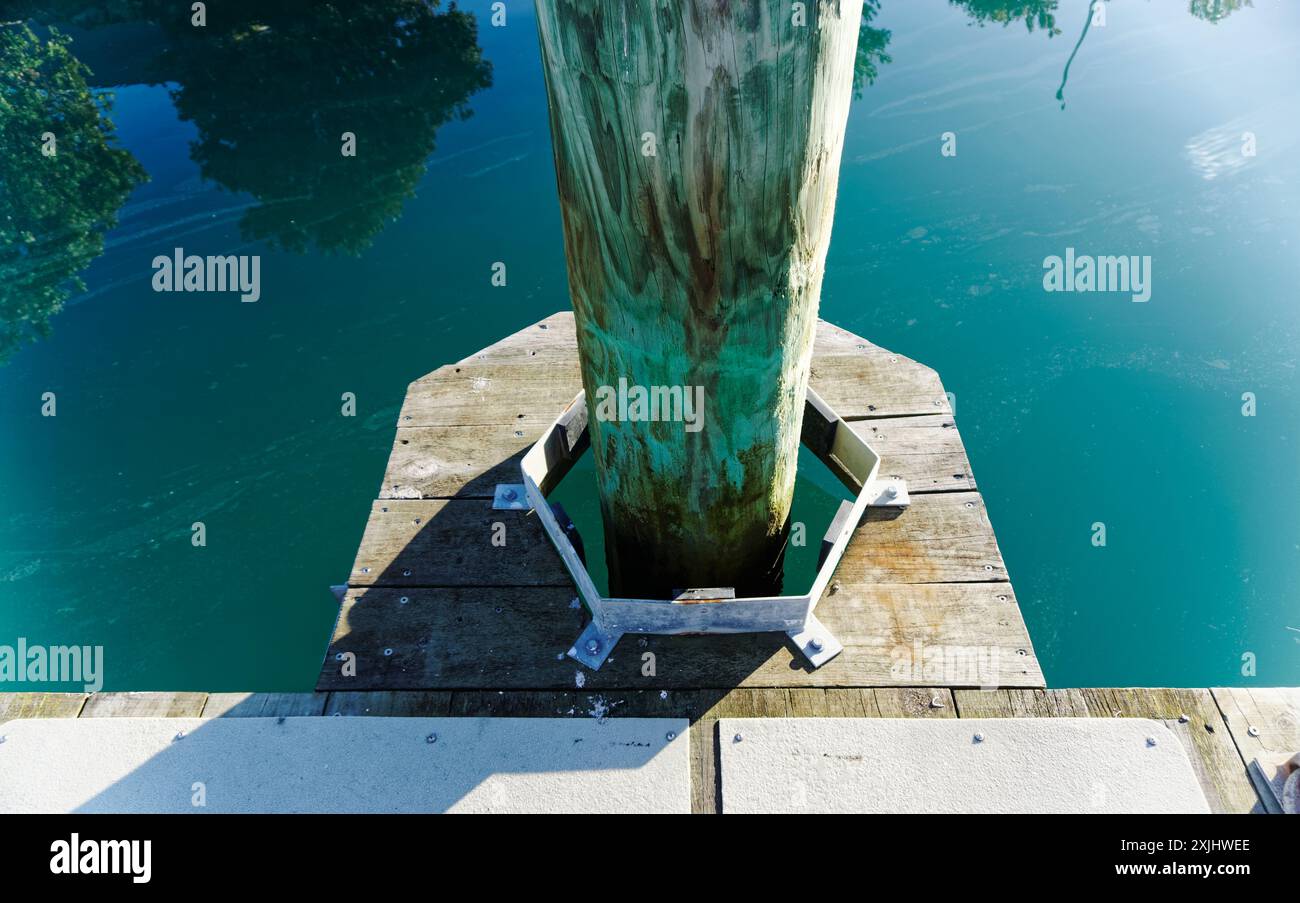 Vertical poles called pilings allow for the pier to rise and fall with ...