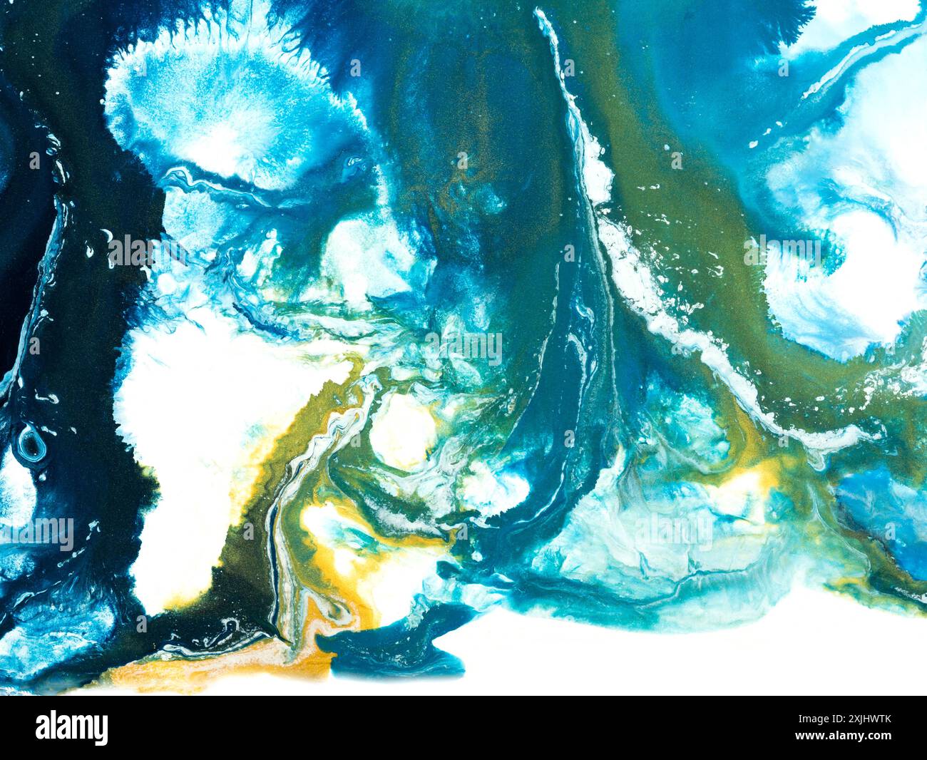 Abstract fantastic blue creative painting. Hand-drawn, impressionism ...