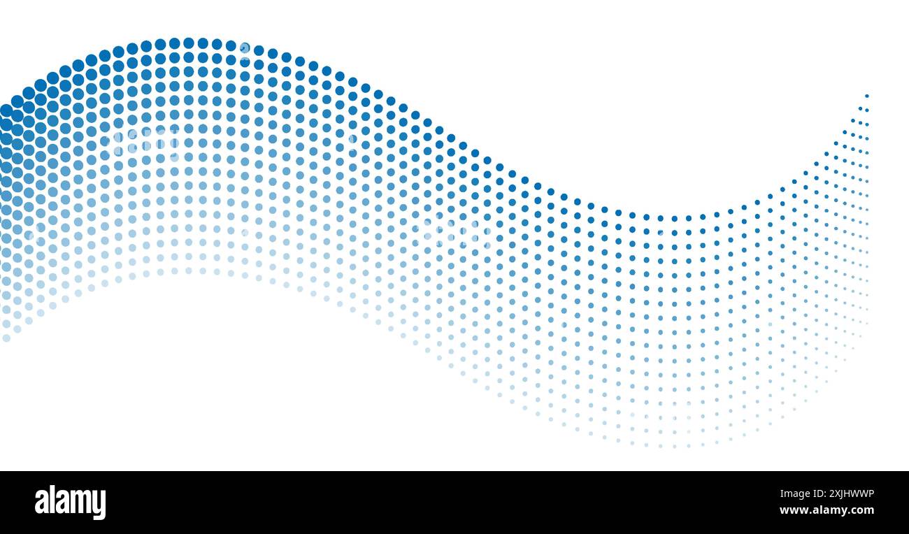 Bright blue minimal dotted lines abstract background. Geometric waves ...