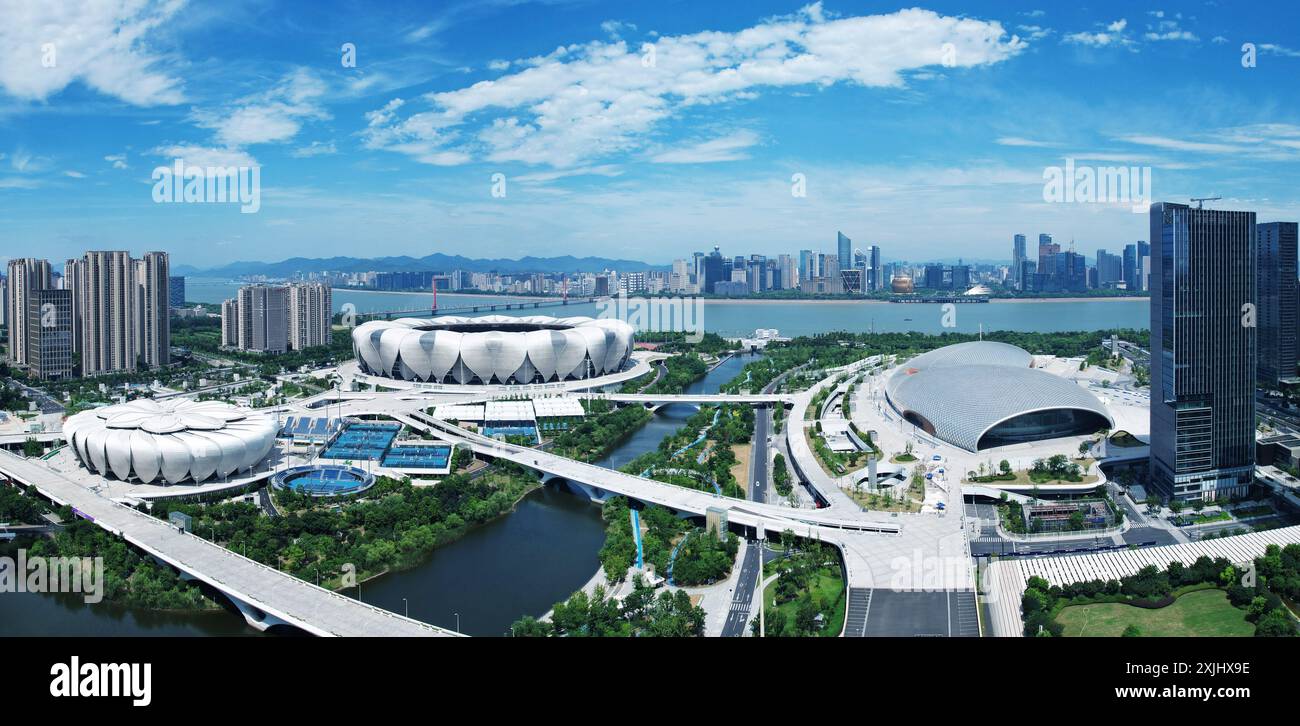 HANGZHOU, CHINA - JULY 18, 2024 - Aerial photo taken on July 18, 2024 ...