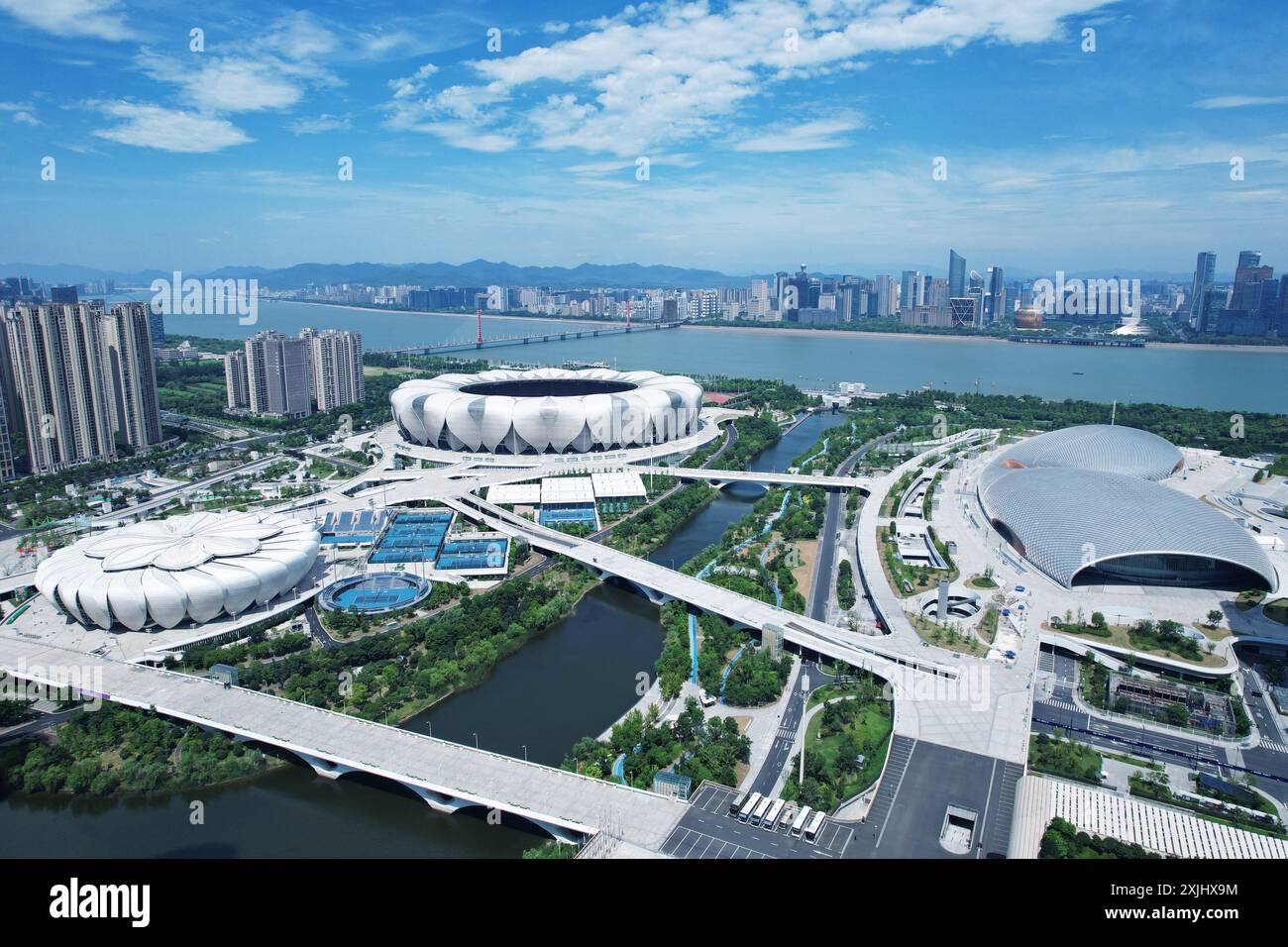 HANGZHOU, CHINA - JULY 18, 2024 - Aerial photo taken on July 18, 2024 ...