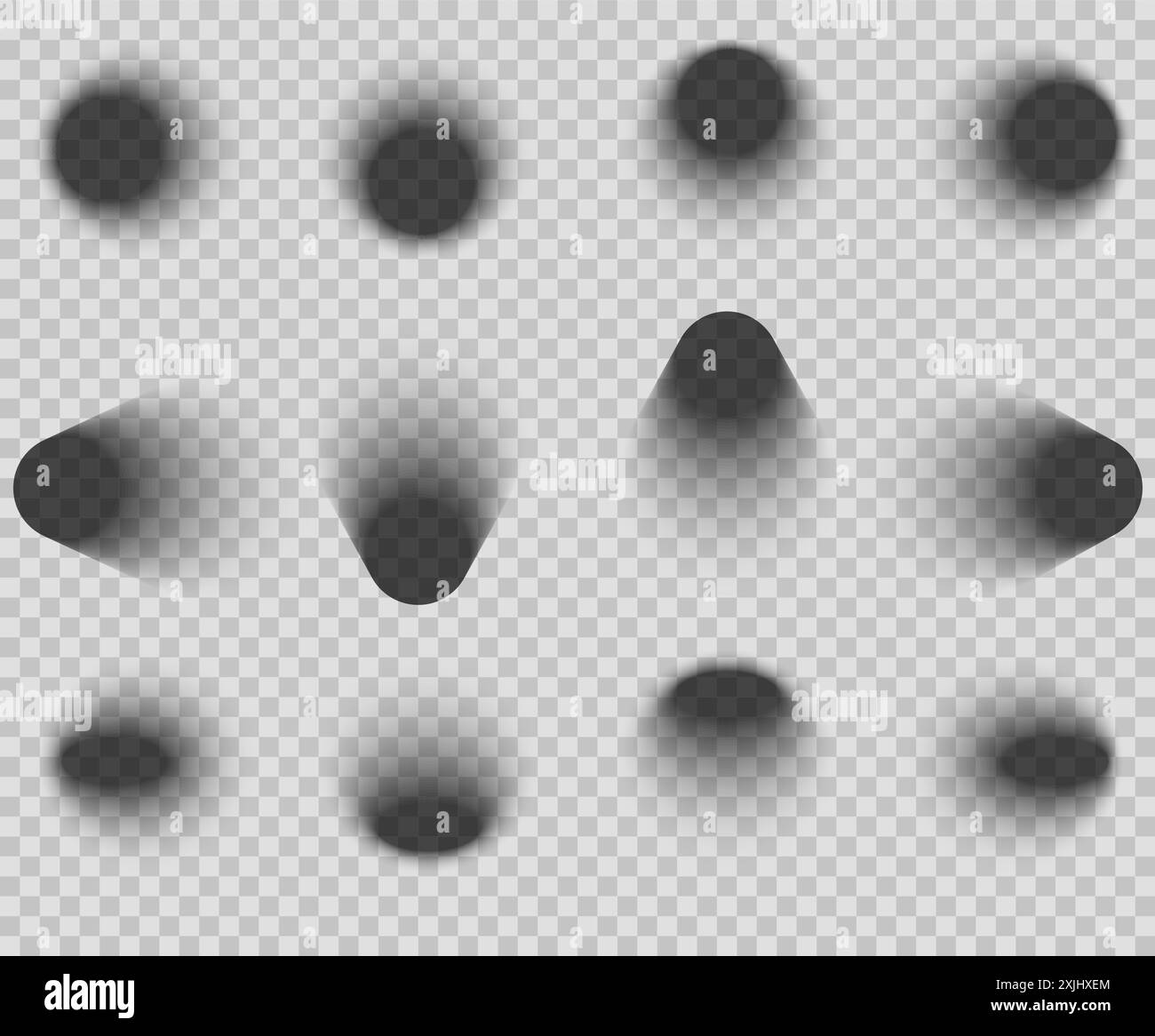 Vector set of realistic transparent circle and oval shadows isolated ...