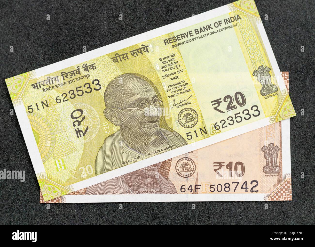 Indian twenty rupees note hi-res stock photography and images - Alamy
