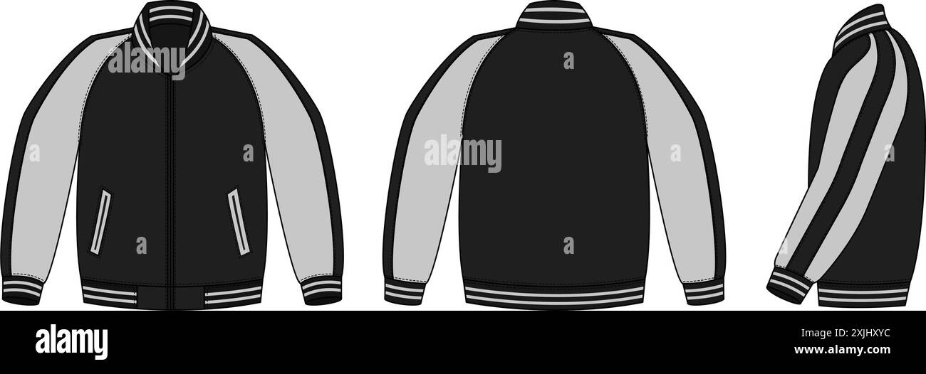Satin baseball jacket ( satin college jacket ) vector template ...