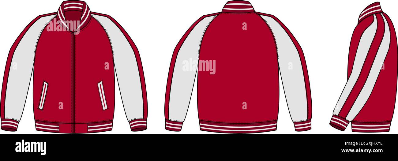 Satin baseball jacket ( satin college jacket ) vector template ...