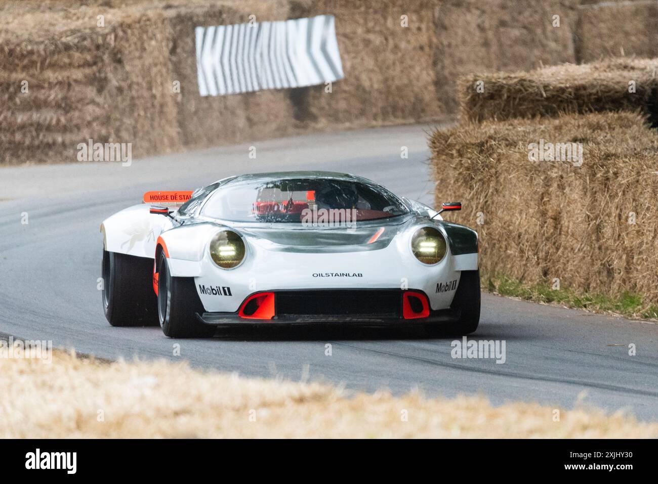 2023 Oilstainlab Half11 prototype Le Mans style road car driving up the hill climb track at the ...