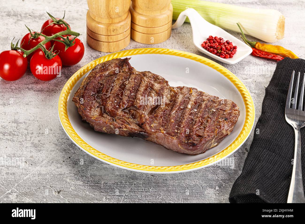 Rib eye steak grilled beef meat Stock Photo - Alamy