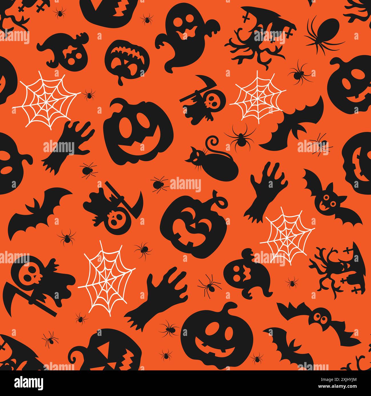 Seamless pattern spiders bats hi-res stock photography and images - Alamy
