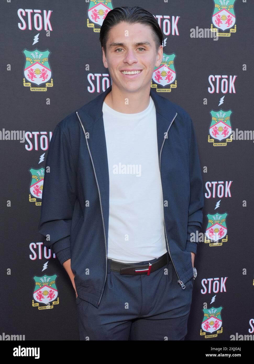 Los Angeles, USA. 18th July, 2024. George Dobson arrives at the Wrexham ...