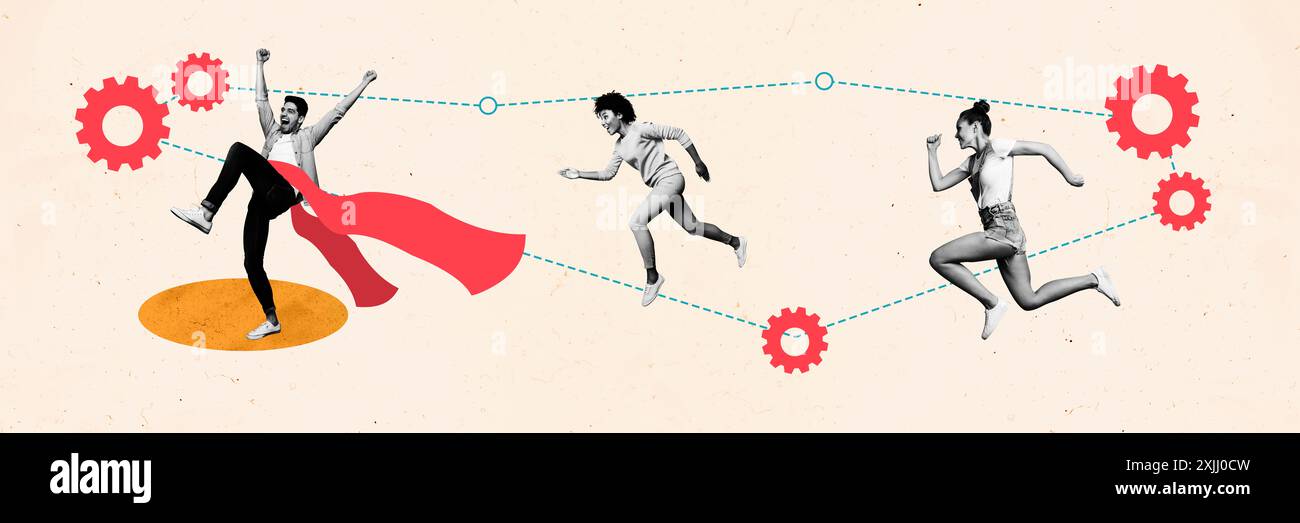 Composite trend artwork image photo collage of horizontal panorama ...