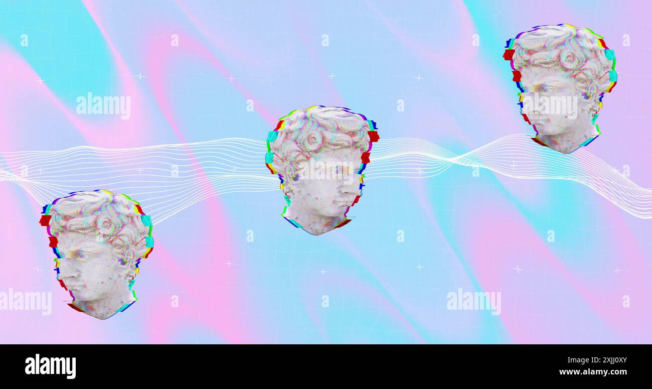 Animation antique head sculpture over hi-res stock photography and ...