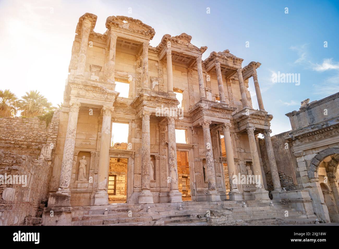 Celsus library in the Ancient City of Ephesus with its magnificent view ...