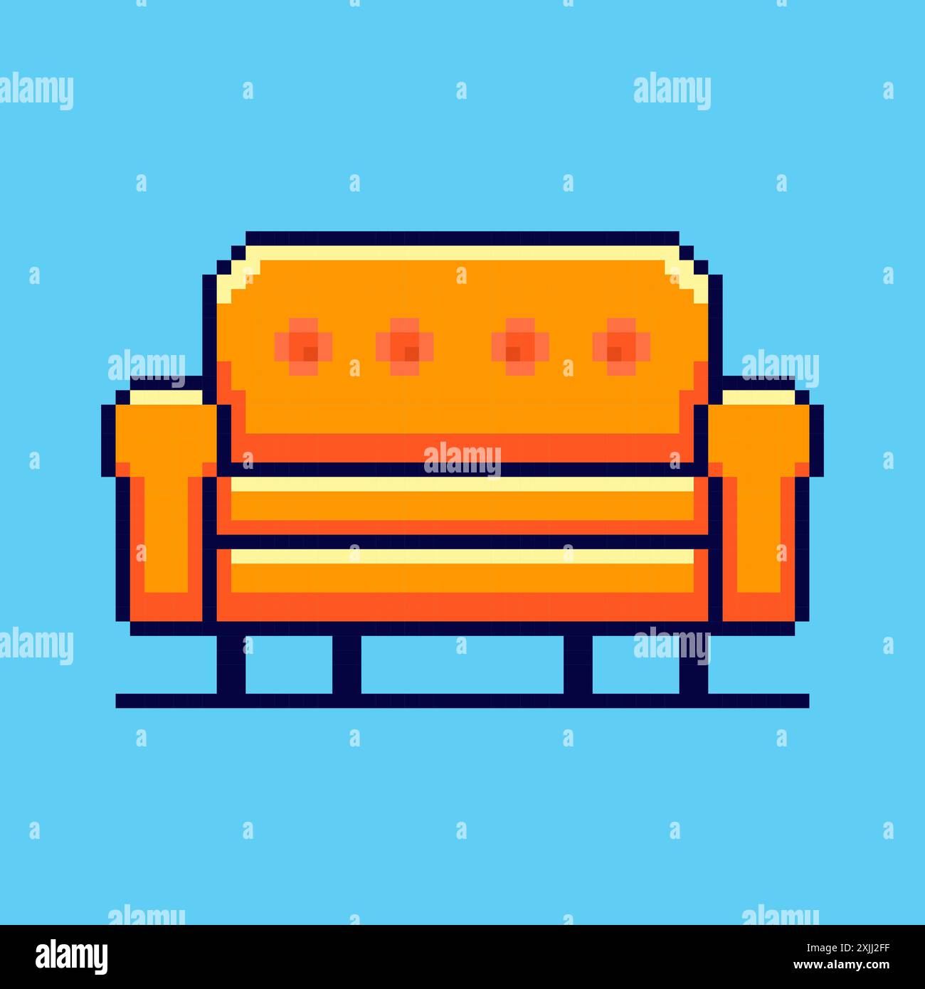 Vector Illustration of sofa with Pixel Art Design, perfect for game ...