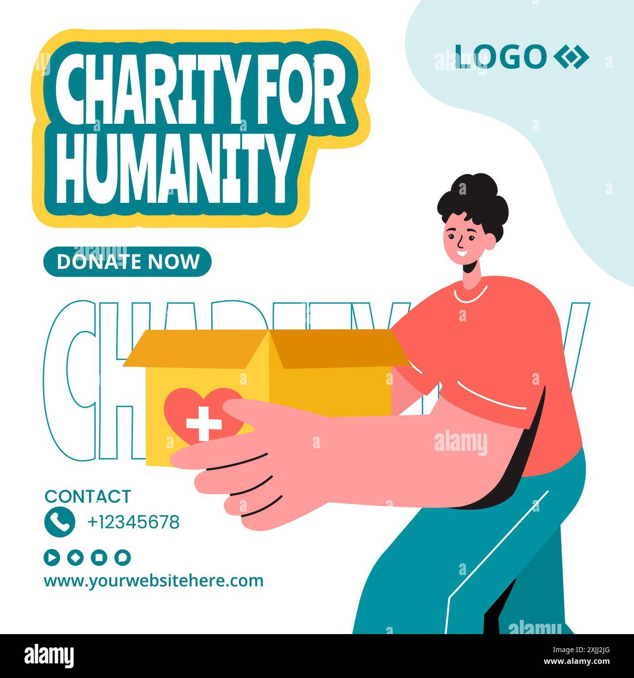Day of Charity Social Media Illustration Flat Cartoon Hand Drawn ...